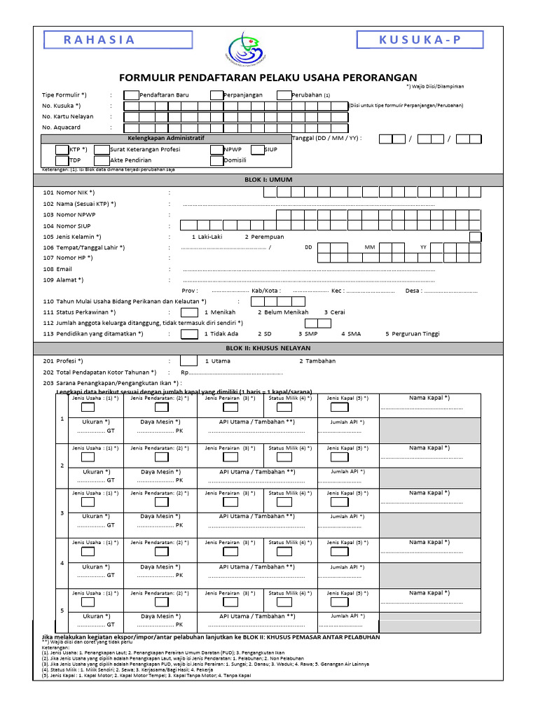 Kuesioner Kusuka - Nelayan 1 | PDF