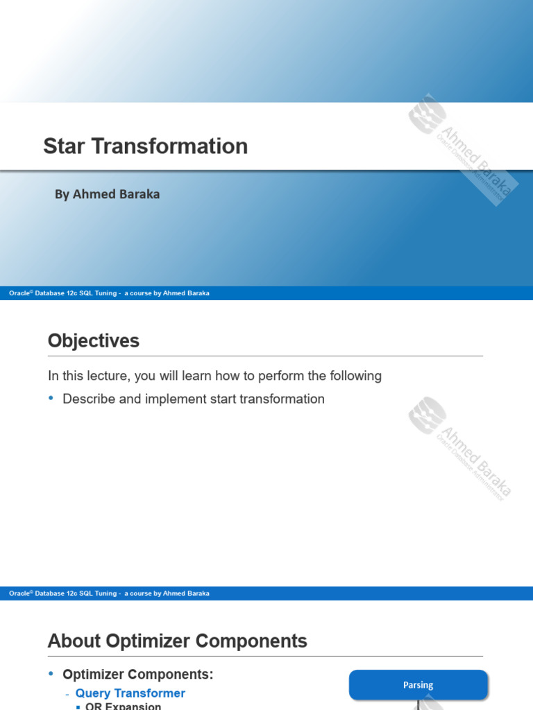 Star Transformation | PDF | Database Index | Table (Database)