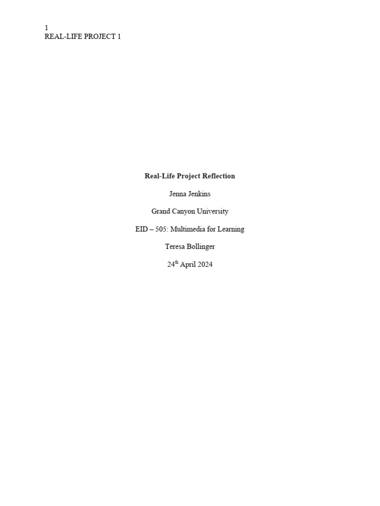 Real-Life Project 1 | PDF | Educational Technology | Instructional Design