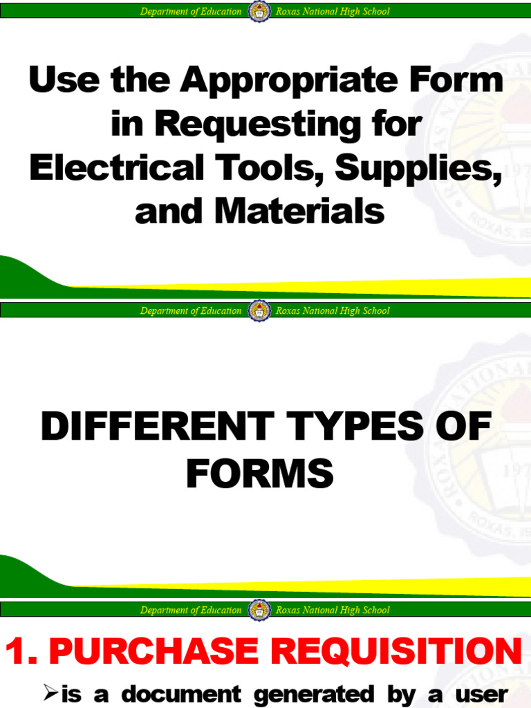 q4 Wk4 Use The Appropriate Forms in Requesting For Electrical Tools ...
