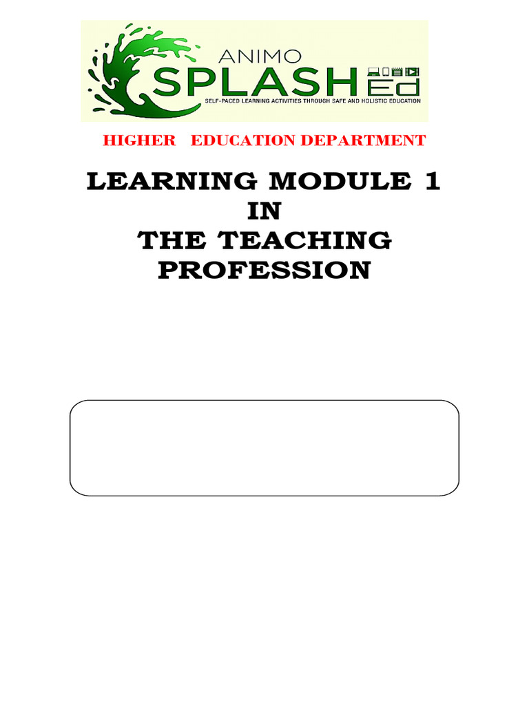 Module 1 - The Teaching Profession | PDF | Teachers | Academic Degree