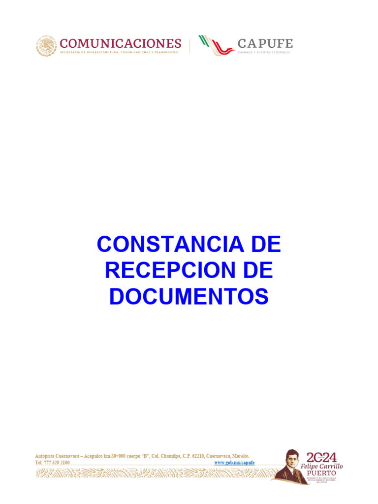 2 - Constancia Recepcion de Documentos | Descargar gratis PDF | Presupuesto