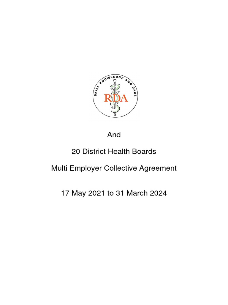 NZRDA Multi Employer Agreement 2021-2024 | PDF | Employment | Physician