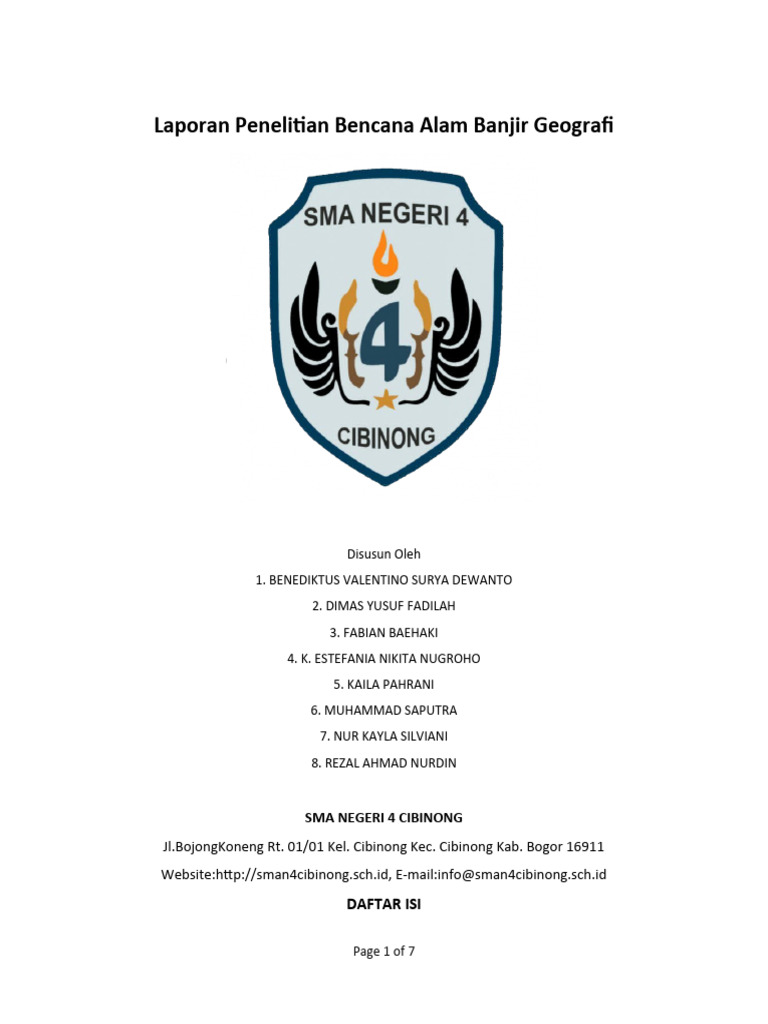 Laporan Penelitian Banjir Geografi | PDF