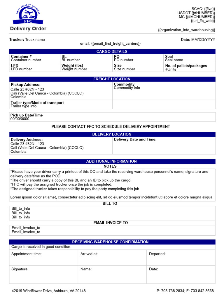 Delivery Order Design New 2 | PDF | Cargo | Vehicles