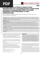 Boston Carpal Tunnel Syndrome Questionnaire BCTQ | PDF | Paresthesia ...