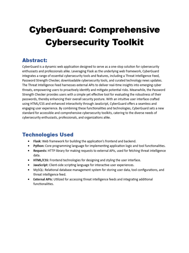 CyberGuard Project | PDF | Security | Computer Security