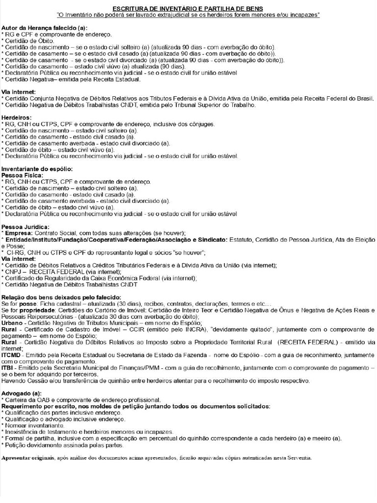 Lista de Documentos | PDF