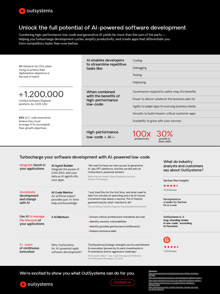 Outsystems Unlock Full Potential of Ai Infographic | Download Free PDF | Artificial Intelligence ...