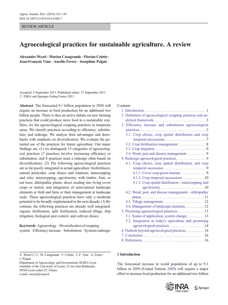Agroecological Practices for Sustainability | PDF | Agroecology | Crop ...