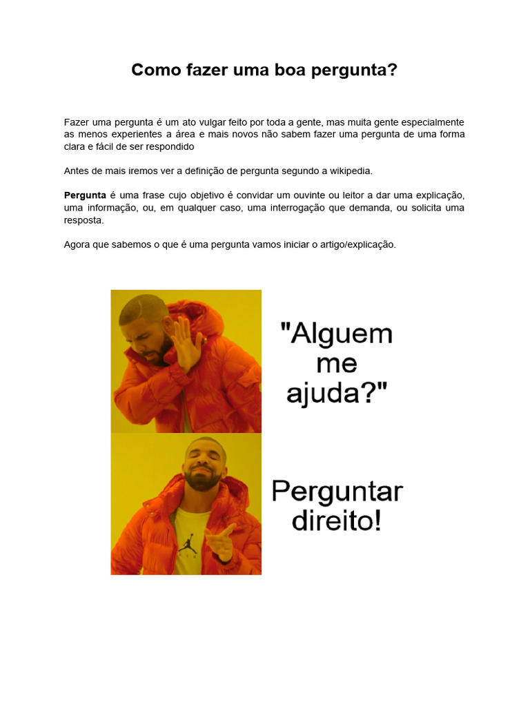 Como Fazer Uma Boa Pergunta | PDF | Wikipedia