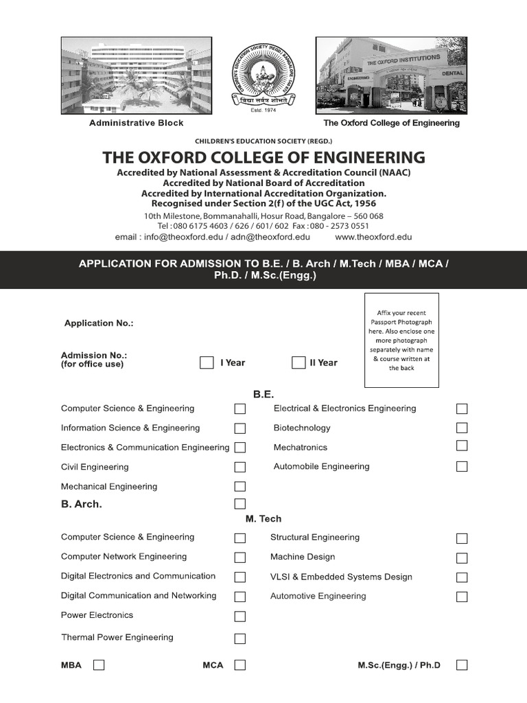 Automotive Engineering Admission Form | PDF | Justice | Crime & Violence