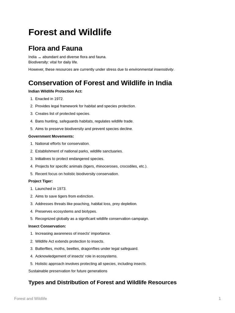 Forests and Wildlife | PDF | Conservation Biology | Forests