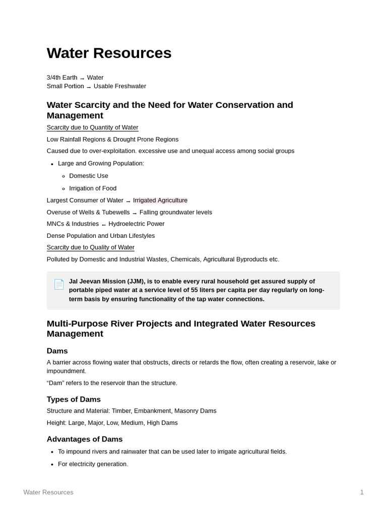 Water Resources | PDF | Water | Water Scarcity