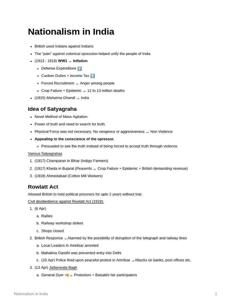 Nationalism in India | PDF | Mahatma Gandhi | British Raj