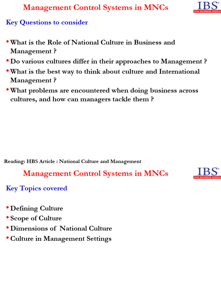 Session 18 - MCS - Management Control Systems in MNCs - Dec 2020 | PDF ...