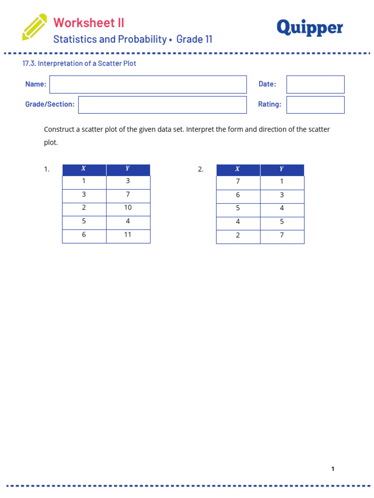 Worksheet II: Statistics and Probability - Grade 11 | PDF