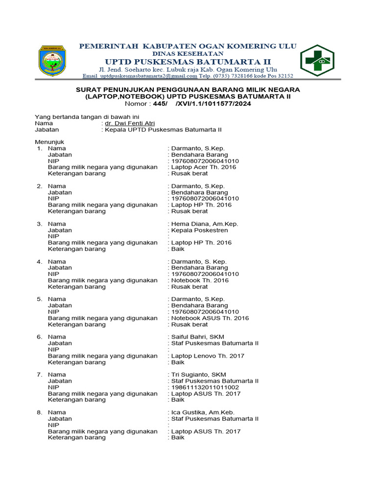 Infentaris Barang Milik Negara | PDF Infentaris Barang Milik Negara | PDF