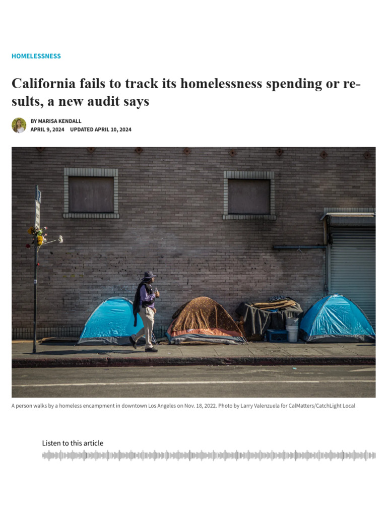 California Homelessness Spending Audit Findings | PDF | Homelessness ...