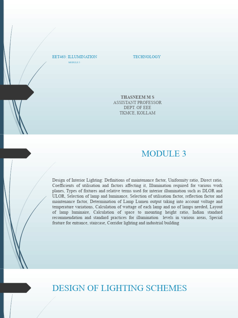 Illumination Design Principles and Methods | PDF | Lighting | Interior ...