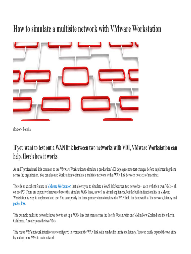 How To Simulate A Multisite Network With VMware Workstation | PDF