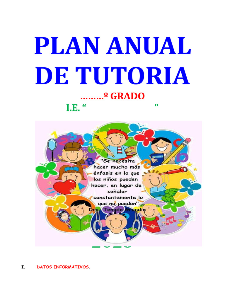 PLAN ANUAL DE TUTORIA 2023 | PDF | Aprendizaje | Empatía PLAN ANUAL DE TUTORIA 2023 | PDF | Aprendizaje | Empatía