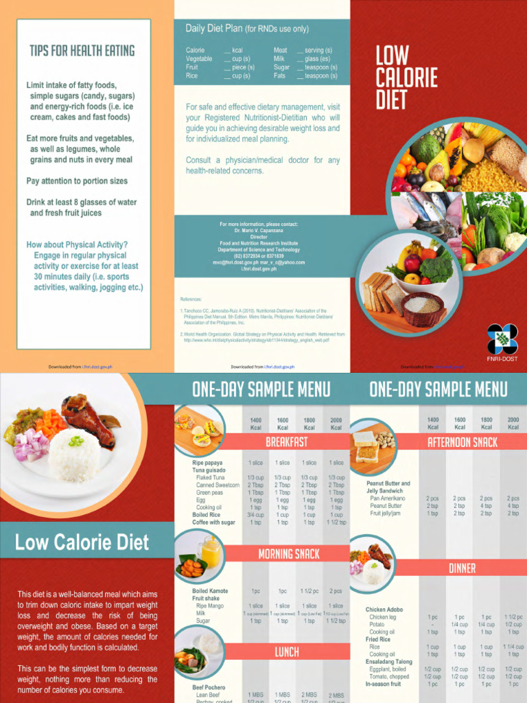 Low Calorie Diet - FNRI-DOST | PDF | Cooking | Cuisine