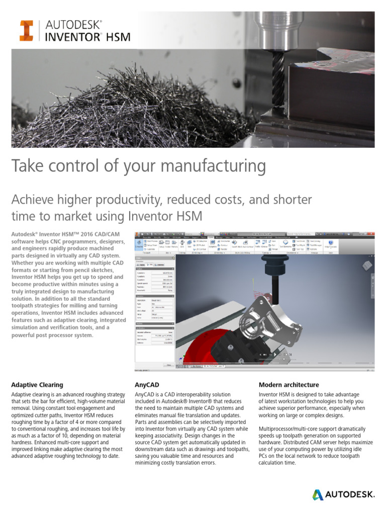 Inventor HSM Brochure | PDF | Machining | Machine Tool