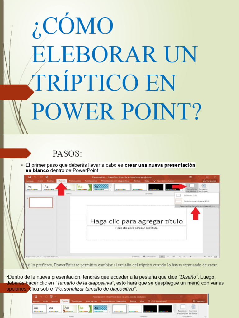Cómo Eleborar Un Tríptico en Power Point | PDF | Microsoft PowerPoint ...