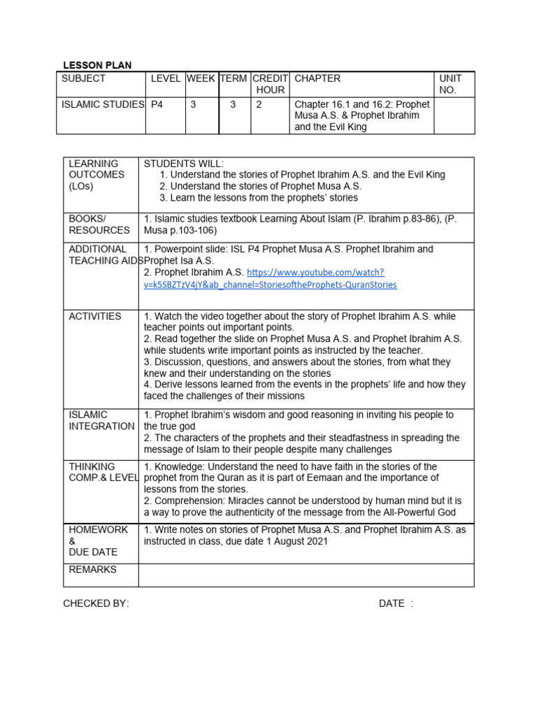 Chapter 16 Week 3 Term 3 - Lesson Plan P4 2022 | PDF | Jesus In Islam ...