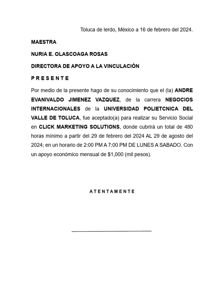 Carta de Acp | PDF