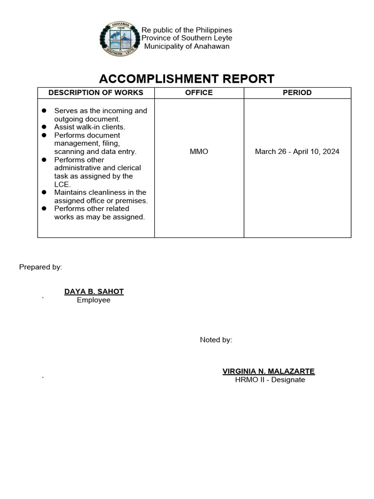 Anahawan Municipal Staff Tasks | PDF | Plumbing | Hydraulic Engineering