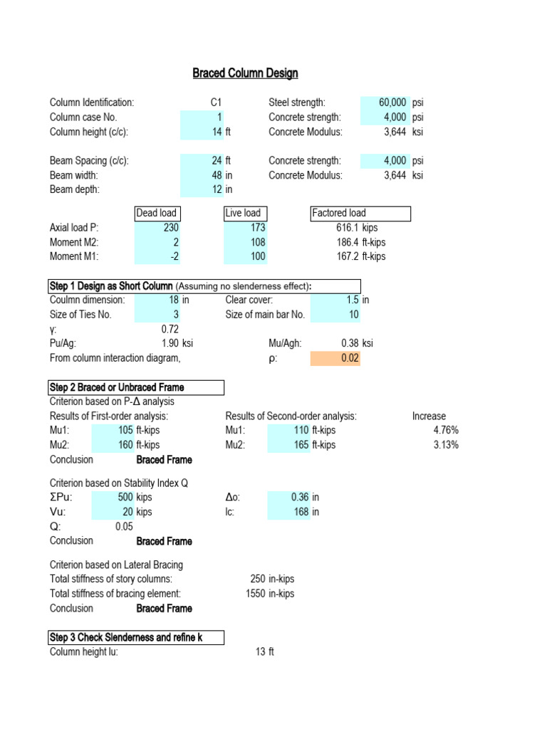 Column and Footing Design | Download Free PDF | Bending | Strength Of ...
