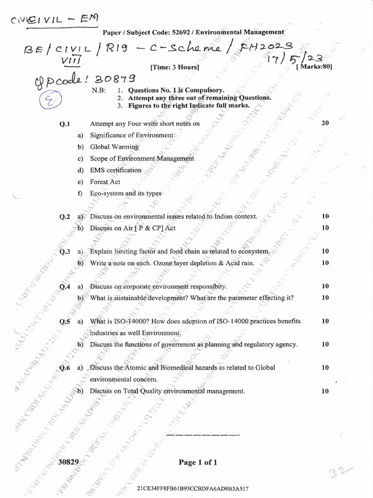 Last Year Question Papers | PDF