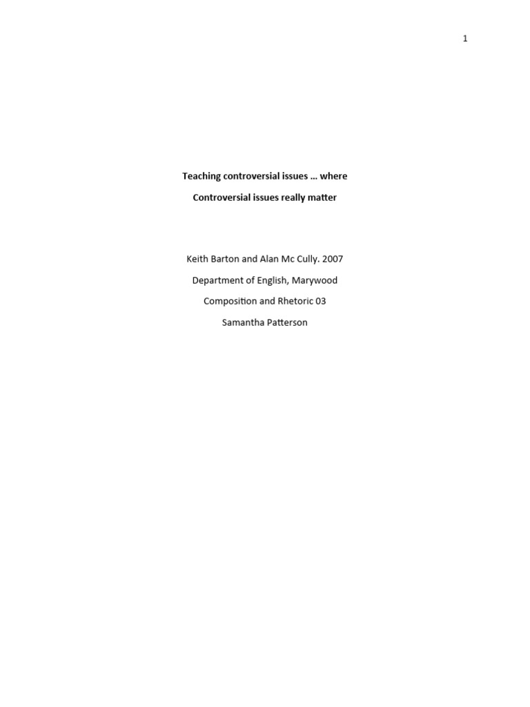 Teaching Controversial Issues | PDF | Learning | Pedagogy