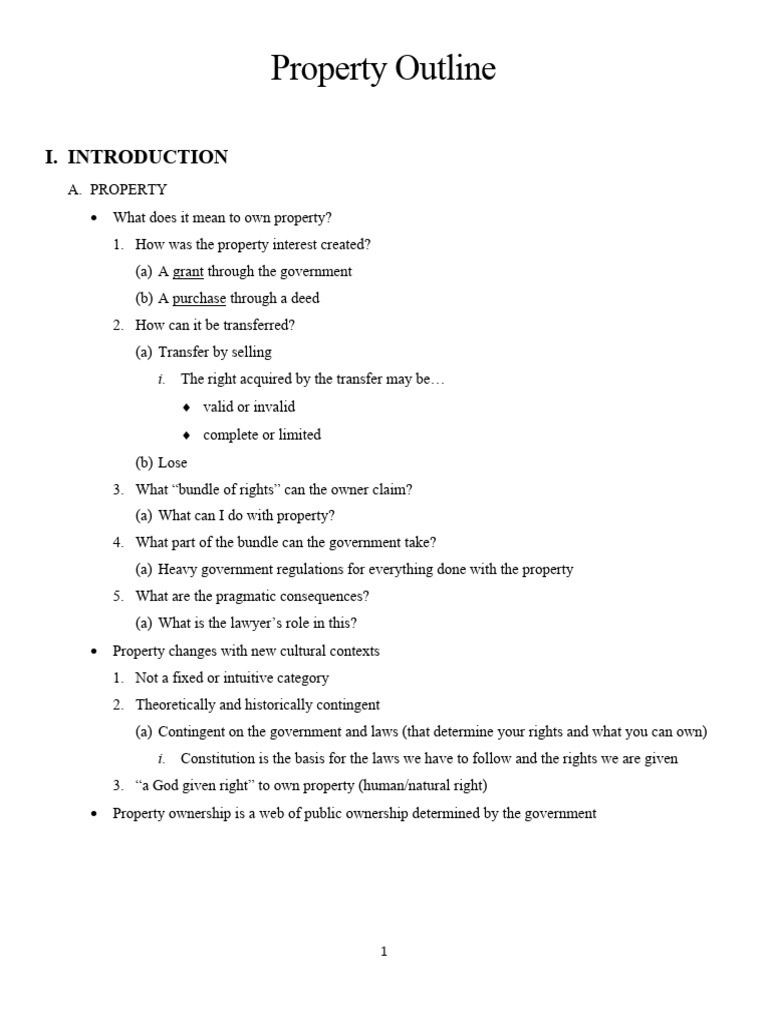 Property Outline | Download Free PDF | Concurrent Estate | Legal Liability