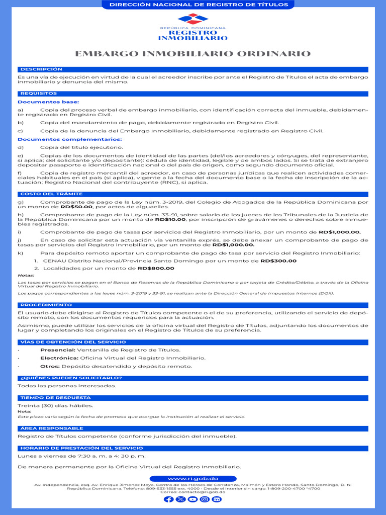EMBARGO_INMOBILIARIO_ORDINARIO | PDF | Documento de identidad | Gobierno