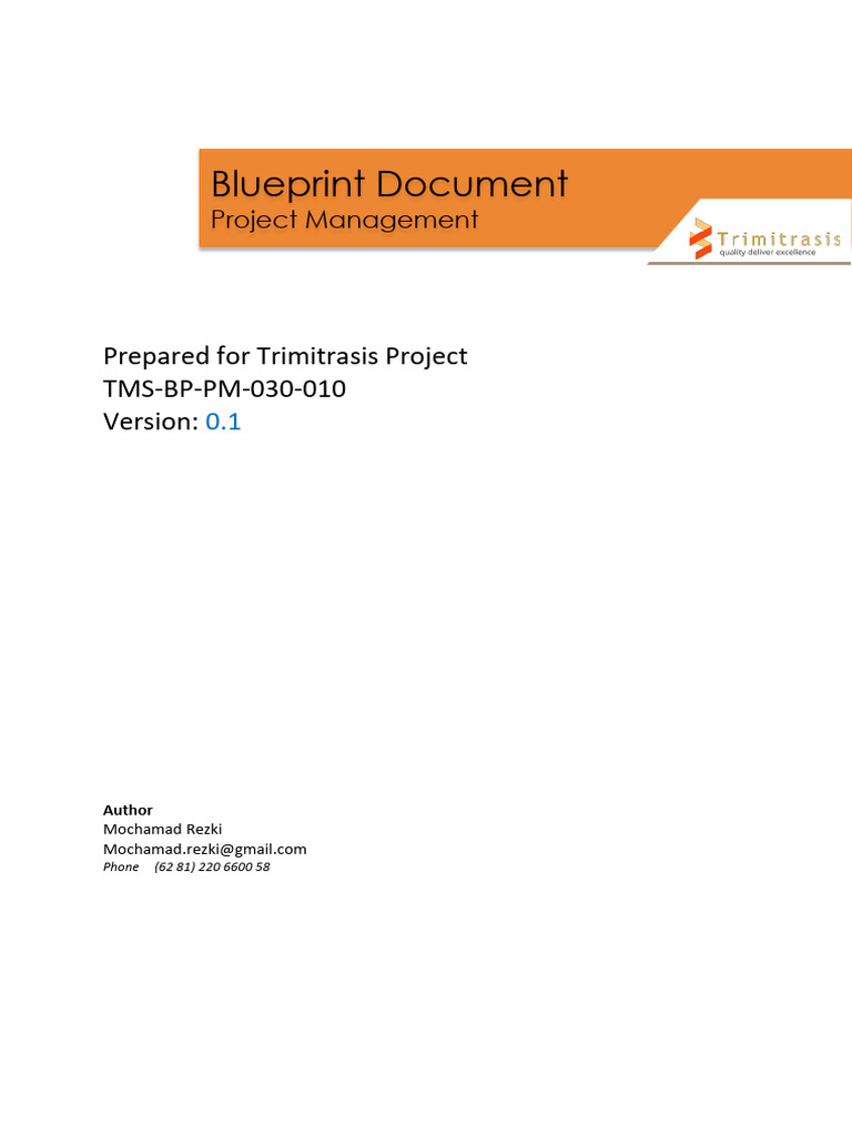 TMS-BP-PM-030-010 Project Management v0.1 | PDF | Software | Information Technology