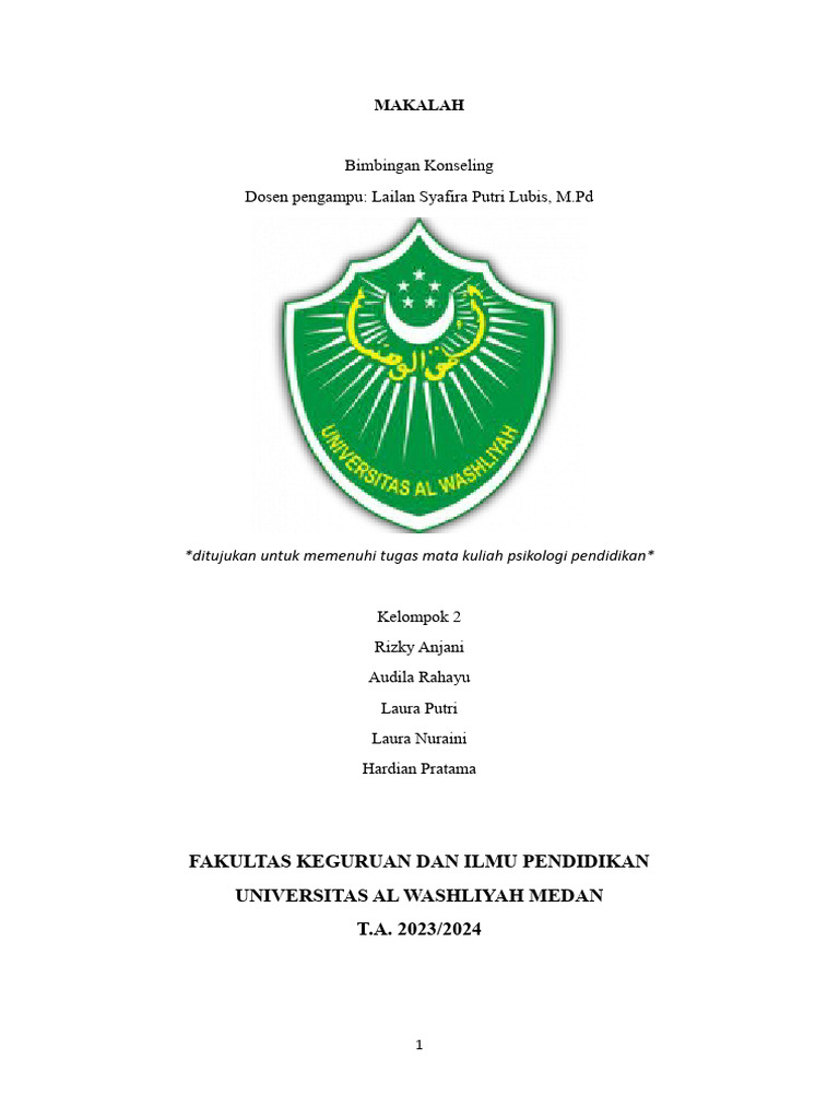 Makalah Bimbingan Konseling Kel 2 | PDF | Karier & Perkembangan