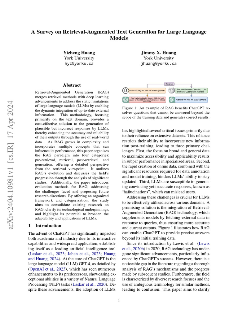 A Survey On Retrieval-Augmented Text Generation For Large Language Models | PDF | Information ...