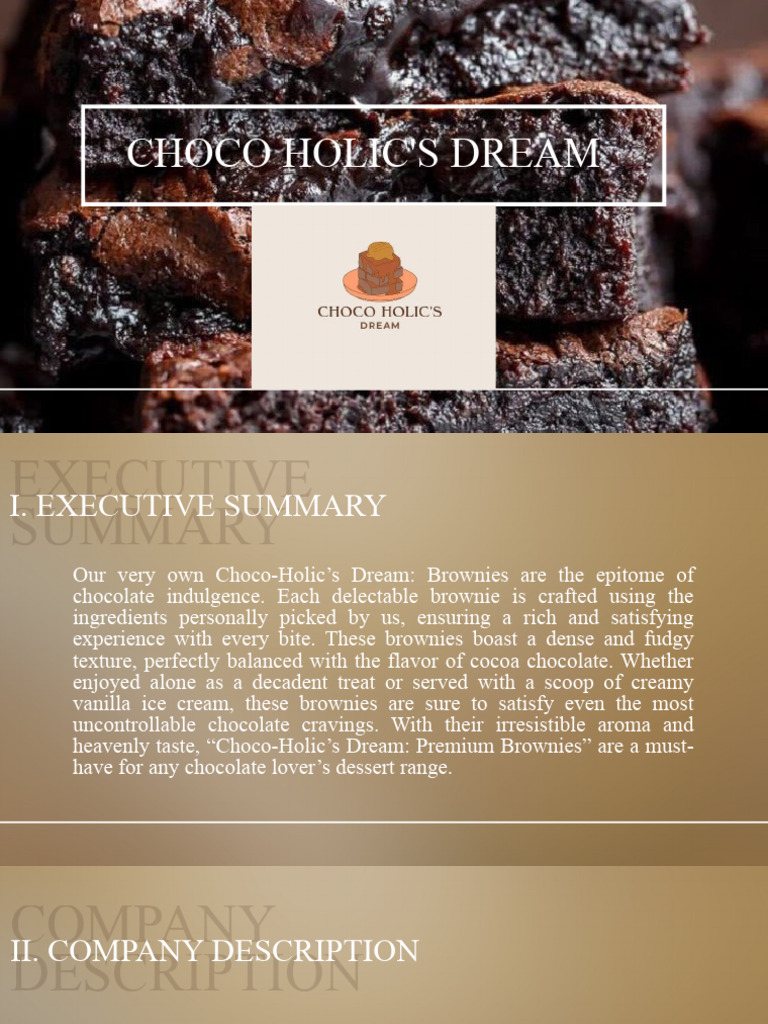 Business-Plan PPT | PDF | Chocolate | Chocolate Brownie