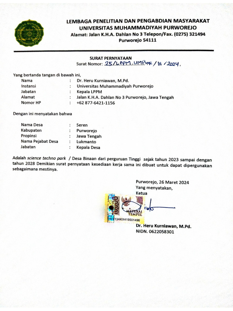 Pernyataan LPPM | PDF