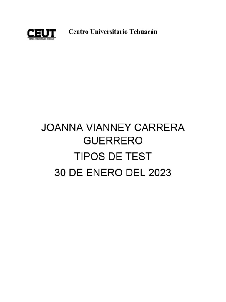 Tipos de Test | PDF | Inteligencia | Mente