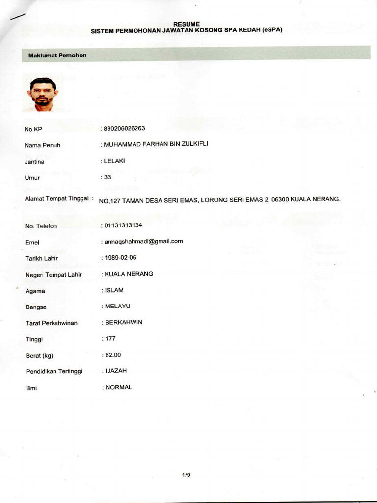 Resume Farhan - Ogos2022 | PDF