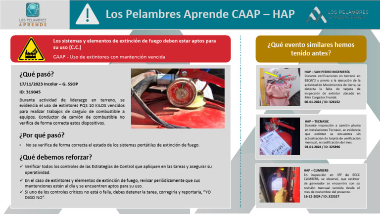 Los Pelambres Aprende Enero 2024 - CAAP HAP | PDF