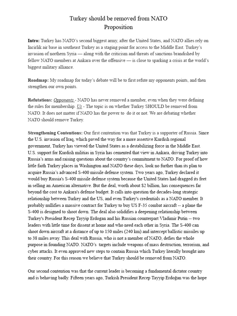 Turkey 2nd Speaker Prop | PDF | Recep Tayyip Erdoğan | Nato