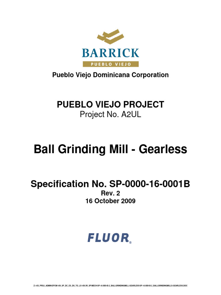 PV Ball Grinding Mill - Gearless | PDF | Mill (Grinding) | Bearing ...