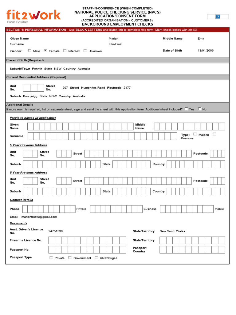 ConsentForm | PDF | Identity Document | Criminal Record