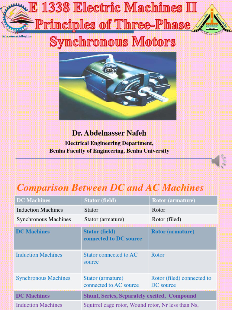 E1338 Electric Machines Lec # 09 | PDF | Electric Motor | Electrical Components
