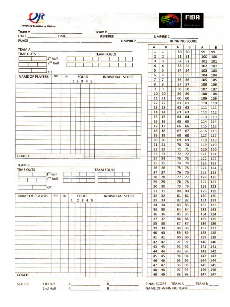 Basketball Form | PDF